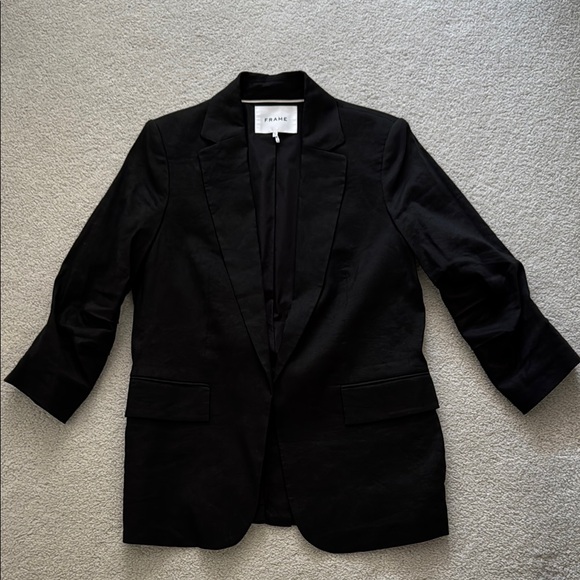 Frame Denim | Jackets & Coats | Frame Black Blazer With Notched Lapels ...